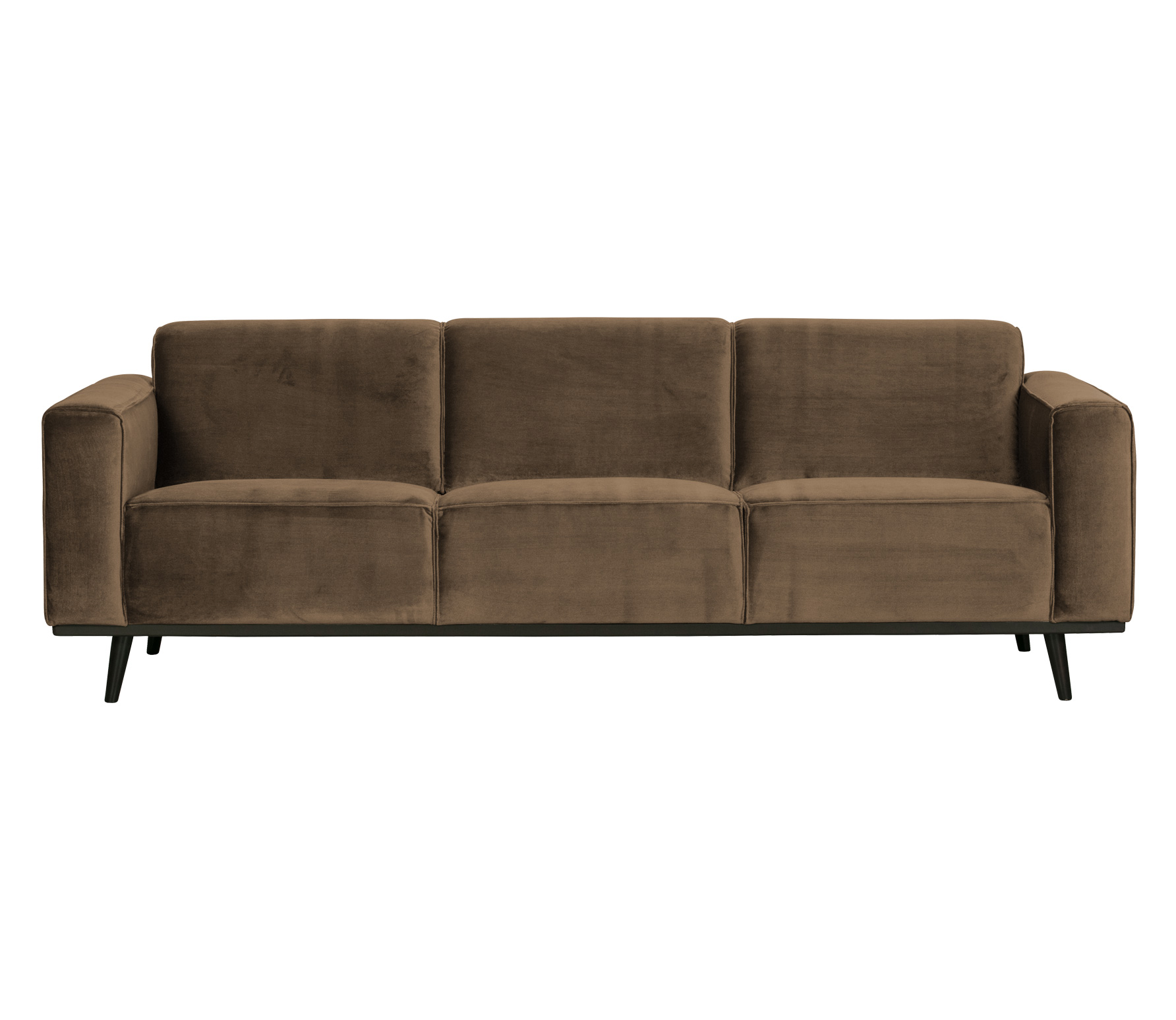 WOOOD Statement 3-zits bank velvet taupe - Basiclabel